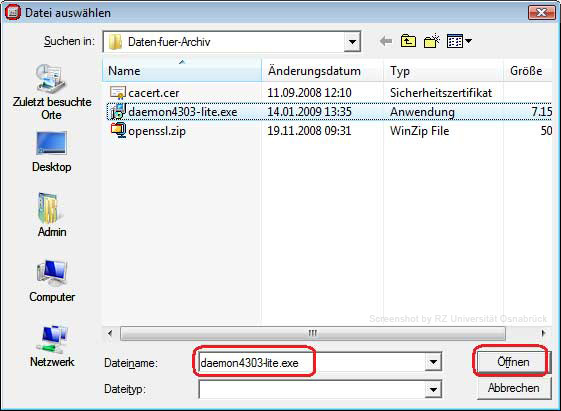 Archivieren / Abrufen von Daten mit dem TSM Windows Client ...