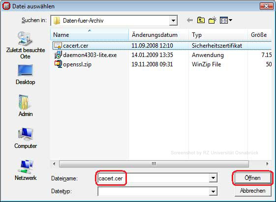 Archivieren / Abrufen von Daten mit dem TSM Windows Client ...